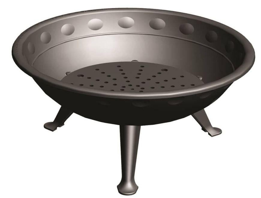 Braséro de jardin cuve fonte avec grille et cendrier, barbrjar